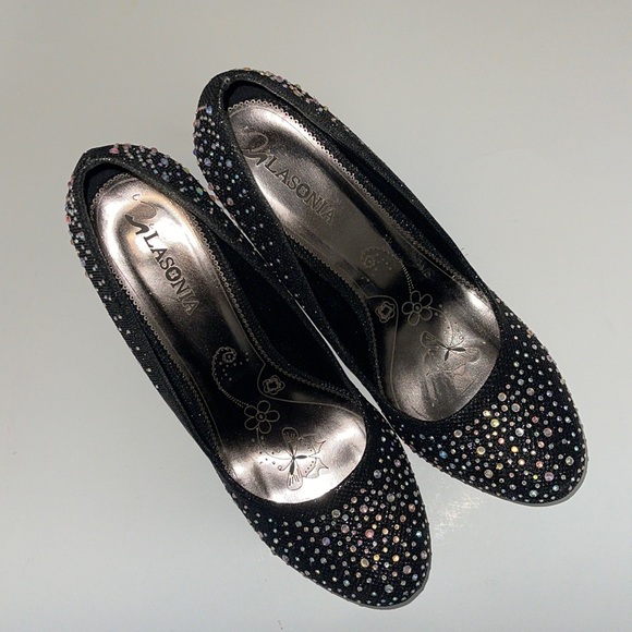 Lasonia | Shoes | Lasonia Glitter Rhinestone Heels | Poshmark